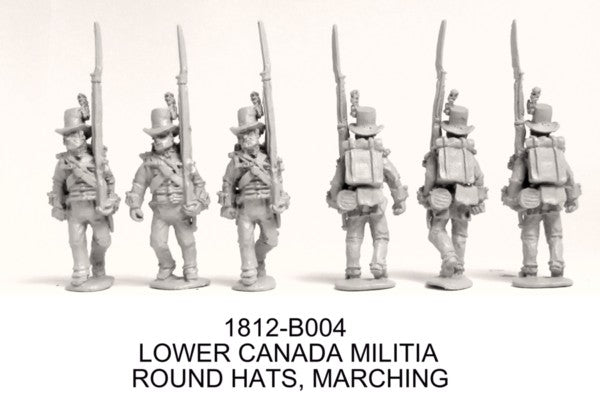 Lower Canada Militia, Round Hats,Marching – Wee Wolf Miniatures